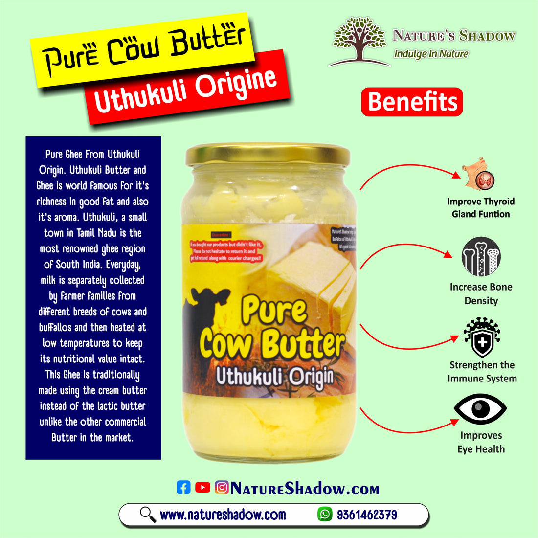 Pure Uthukulli Origin Cow Butter – Nature's Shadow
